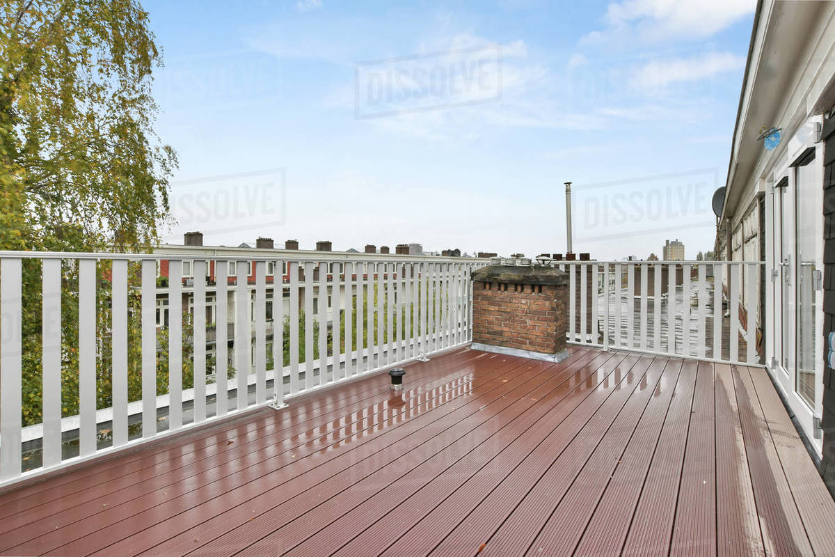 View of the beautiful veranda of the house - Stock Photo - Dissolve