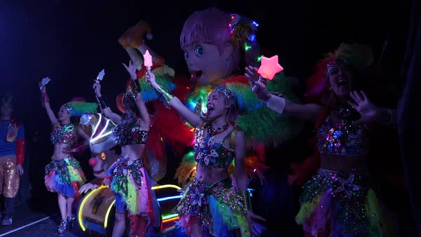 Famous robot show in Tokyo. Party in Kabukicho Shinjuku. Robot ...