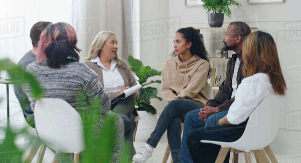 Diversity, mental health and group therapy counseling support meeting ...