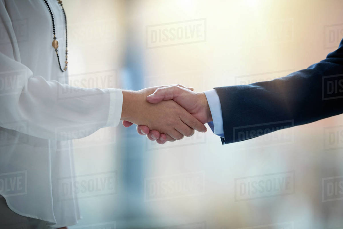 Handshake, business people and partnership with hiring and welcome ...