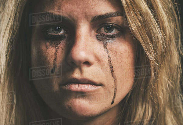 Face, crying and domestic violence with a woman victim of abuse in ...