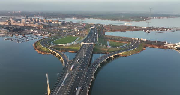 Dutch infrastructure highway and intersection at Zeeburgereiland in ...