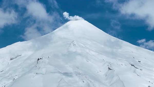 Villarrica Volcano At Pucon In Los Lagos Chile. Volcano Scene. Snow ...