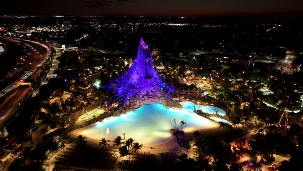 Volcano Bay At Orlando In Florida United States. Colorful Amusement ...