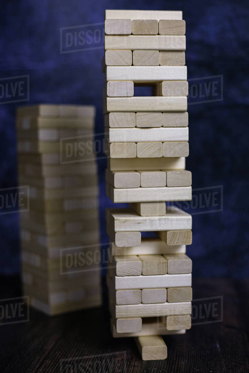 Board game with wooden bricks. Wooden tower for playing with friends ...