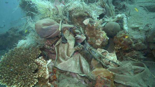 Plastic bottles and other trash floating in ocean - Stock Video Footage ...