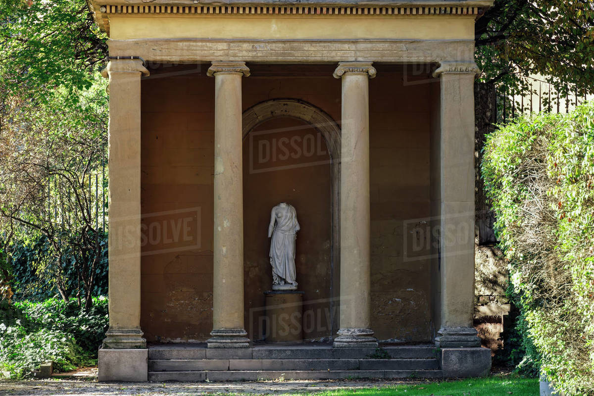 Neoclassical temple - Tempietto del Cagnola with Ionic columns and a ...