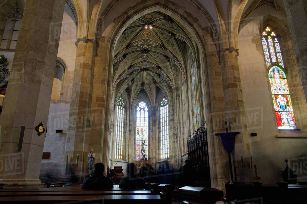 St Martin Cathedral Interior, a 13th-century Gothic Romanesque Catholic ...
