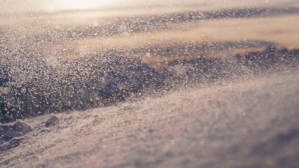 Close-up shot of powdered snow splashing on mountain - 4K Royalty-free ...
