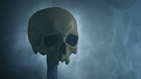 Skull On Castle Wall With Mist Rushing Past - HD Royalty-free Stock ...