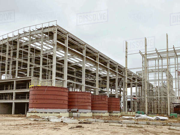 metal warehouse for storage of building materials. a large warehouse ...