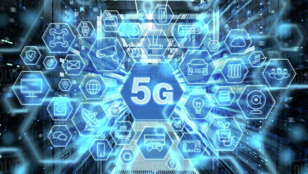 Shot of corridor in working data center full of rack servers and ...