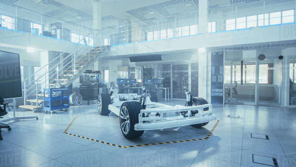 Concept of Authentic Electric Car Platform Chassis Prototype Standing ...