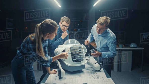 Late at Night in Robotics Engineering Facility Three Technical ...