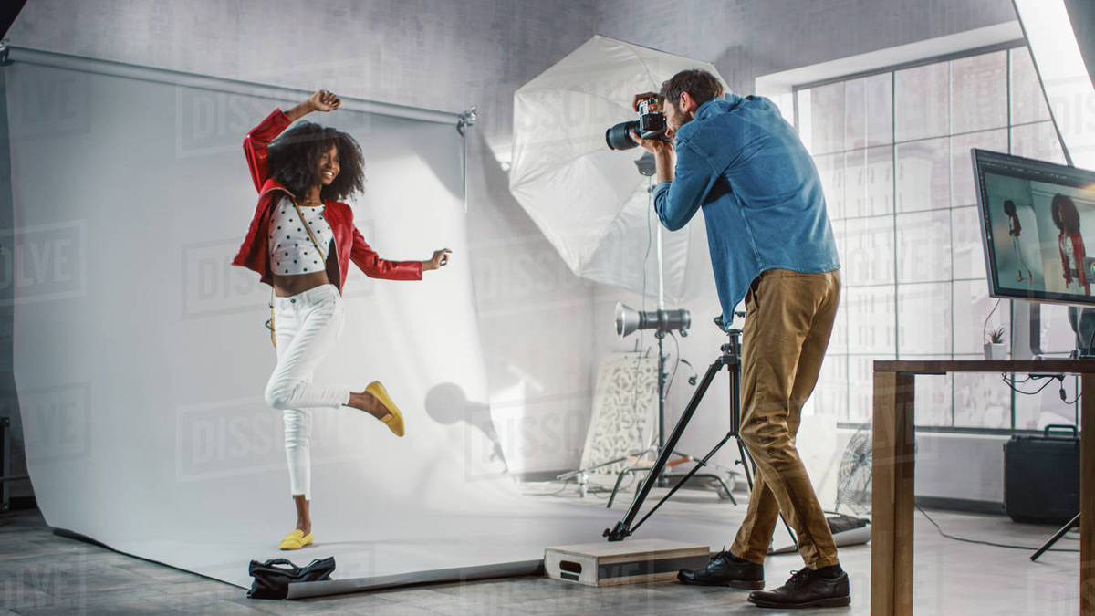 Behind the Scenes on Photo Shoot: Beautiful Black Model Poses for a ...