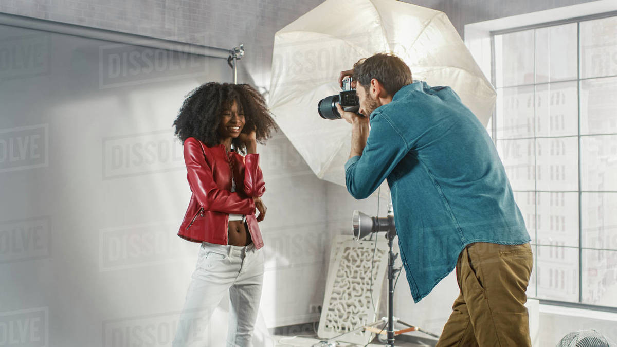 Behind the Scenes on Photo Shoot: Beautiful Black Model Posing for a ...