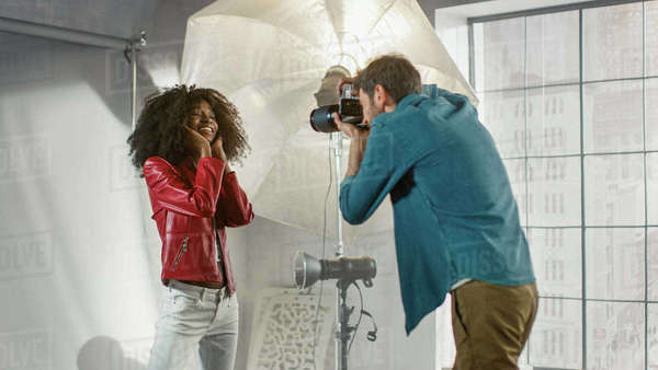 Behind the Scenes on Photo Shoot: Beautiful Black Model Posing for a ...