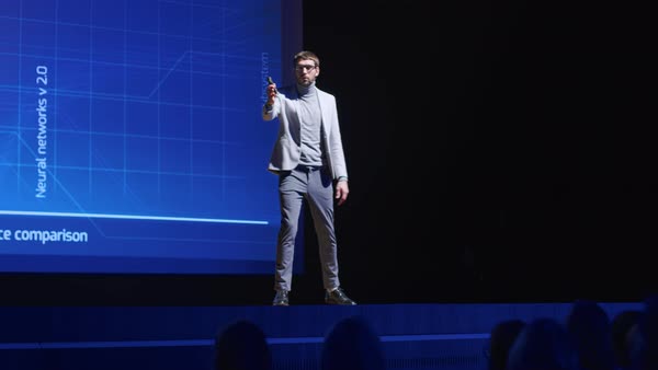 On Stage: Inspirational Star Speaker, Talking about Technology, Science ...