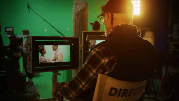 Director Gives Commands Shooting History Movie Green Screen CGI Scene ...
