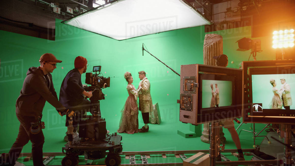 On Set: Famous Female Director Controls Cameraman Shooting Green Screen ...