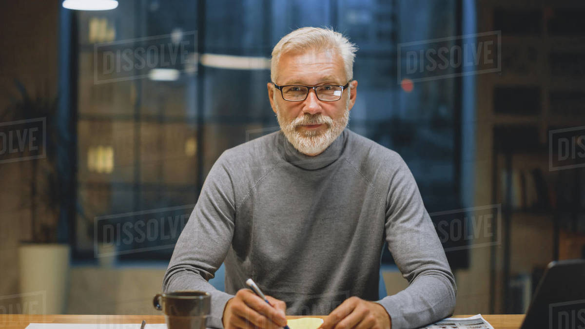 Portrait of the Handsome and Successful Middle Aged Bearded Businessman ...