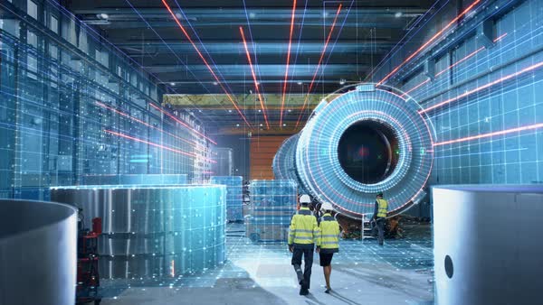 Futuristic Technology Concept: Team of Engineers and Professionals ...