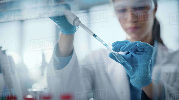 Medical Research Laboratory: Portrait of a Beautiful Female Scientist ...