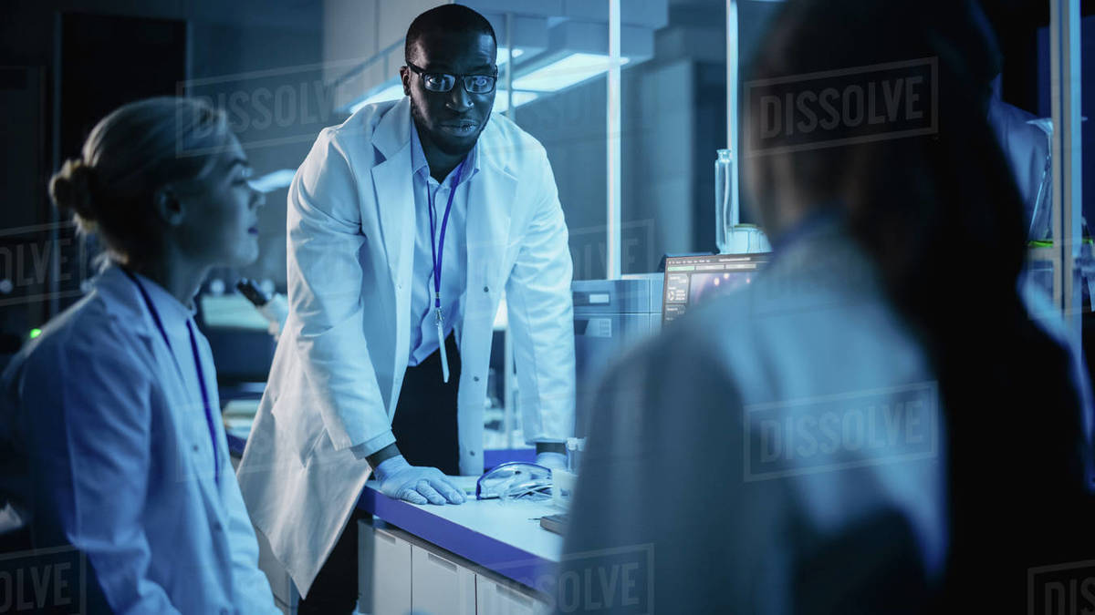 Medical Research Laboratory Meeting: Diverse Team of Scientists Discuss ...