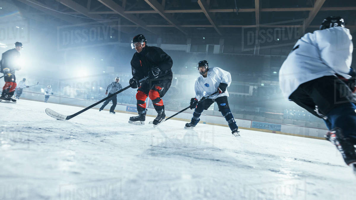 Ice Hockey Rink Arena: Professional Players From Different Teams ...