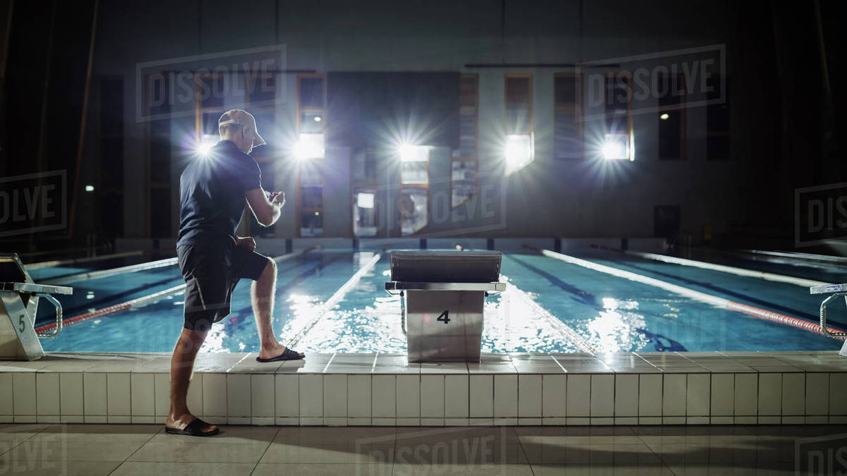 Swimming Pool: Professional Trainer Training Future Champion Swimmer ...