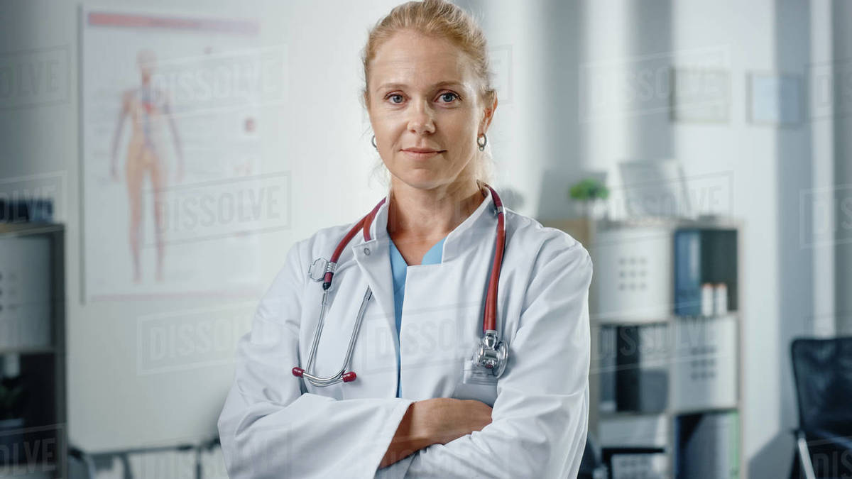 Close Up Portrait of Beautiful Female Caucasian Professional Medical ...
