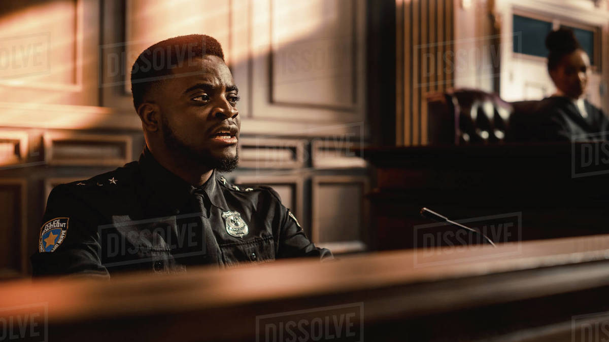 Black Policeman Witness Giving Testimony to Judge - Royalty-free Stock ...