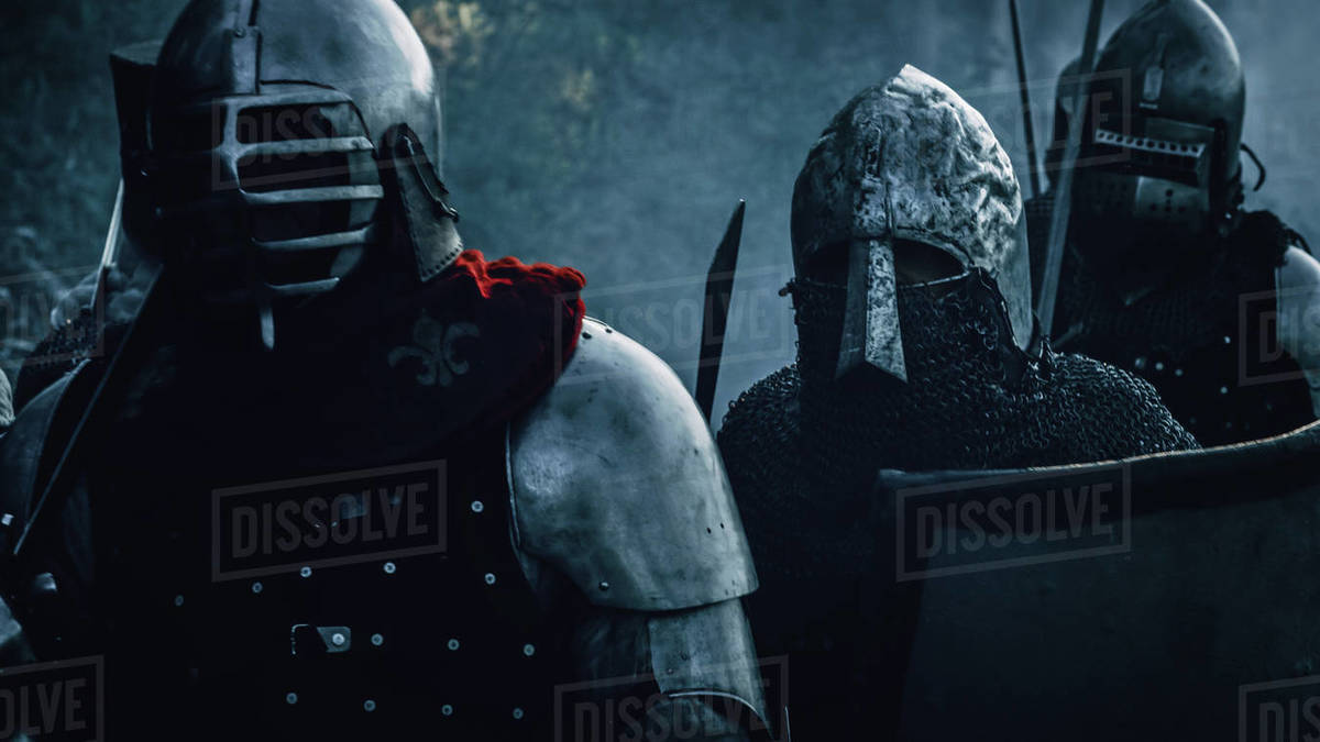 Epic Invading Army of Medieval Soldiers Marching on Battlefield ...