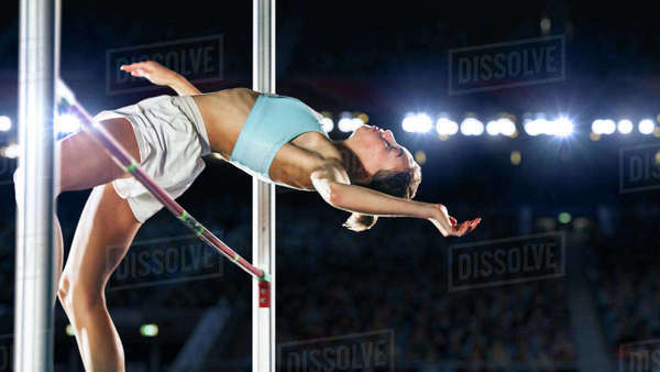 Pole Vault Jumping: Professional Athlete Competing - Royalty-free Stock ...