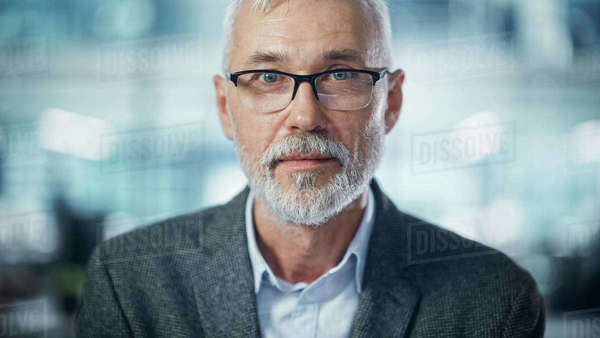 Portrait of Middle Aged Bearded Man Looking at Camera and Smiling ...