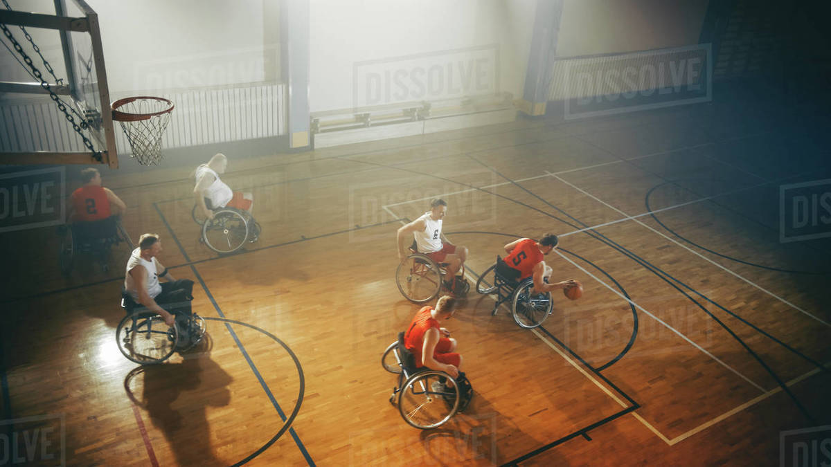 Wheelchair Basketball Game Court: Paraplegic Professional Players ...