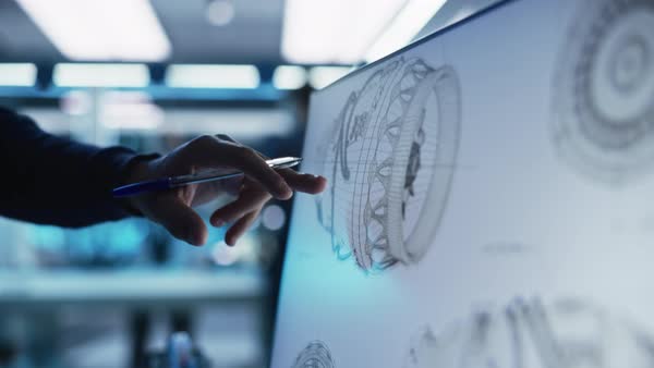 Close Up of a Computer Monitor Display with 3D CAD Software with ...