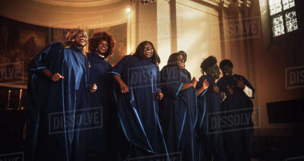 Black Christian Gospel Singers in Church Clapping and Stomping ...