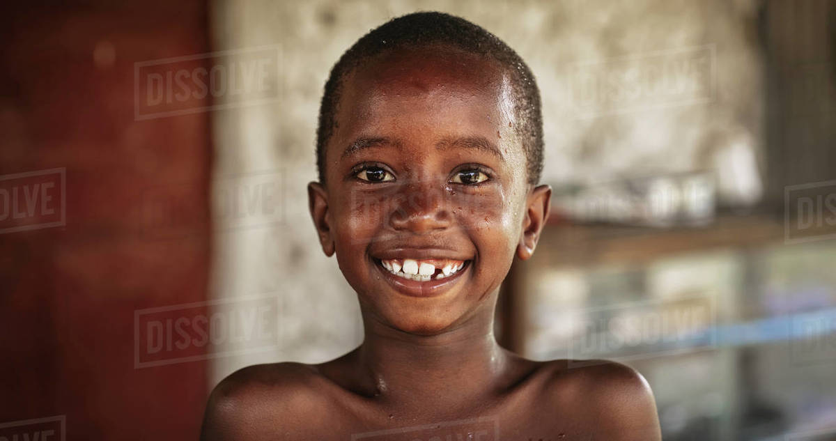 Close Up Portrait of an Authentic African Little Boy Looking at the ...