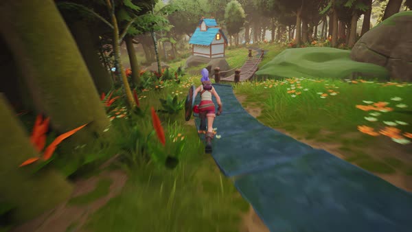 Video Game Mock-up: Playable Character in Beautiful Bright 3D Video ...