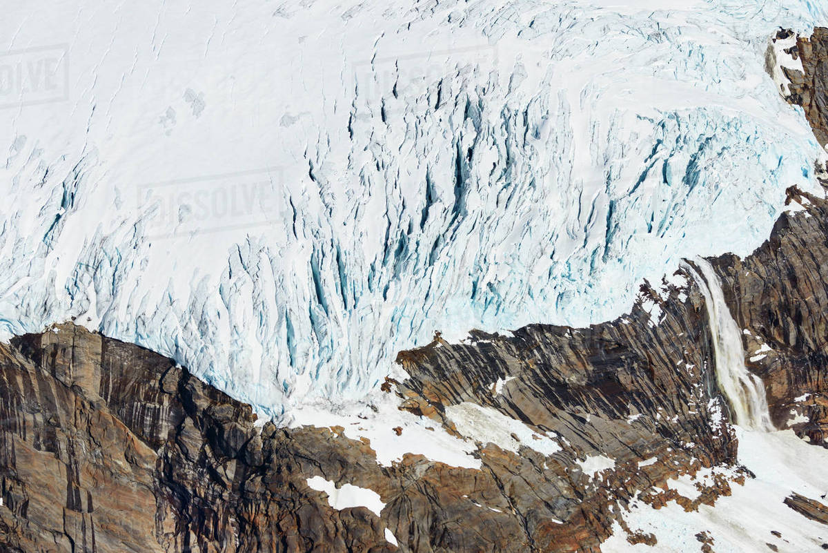 Aerial view of glacier - Stock Photo - Dissolve
