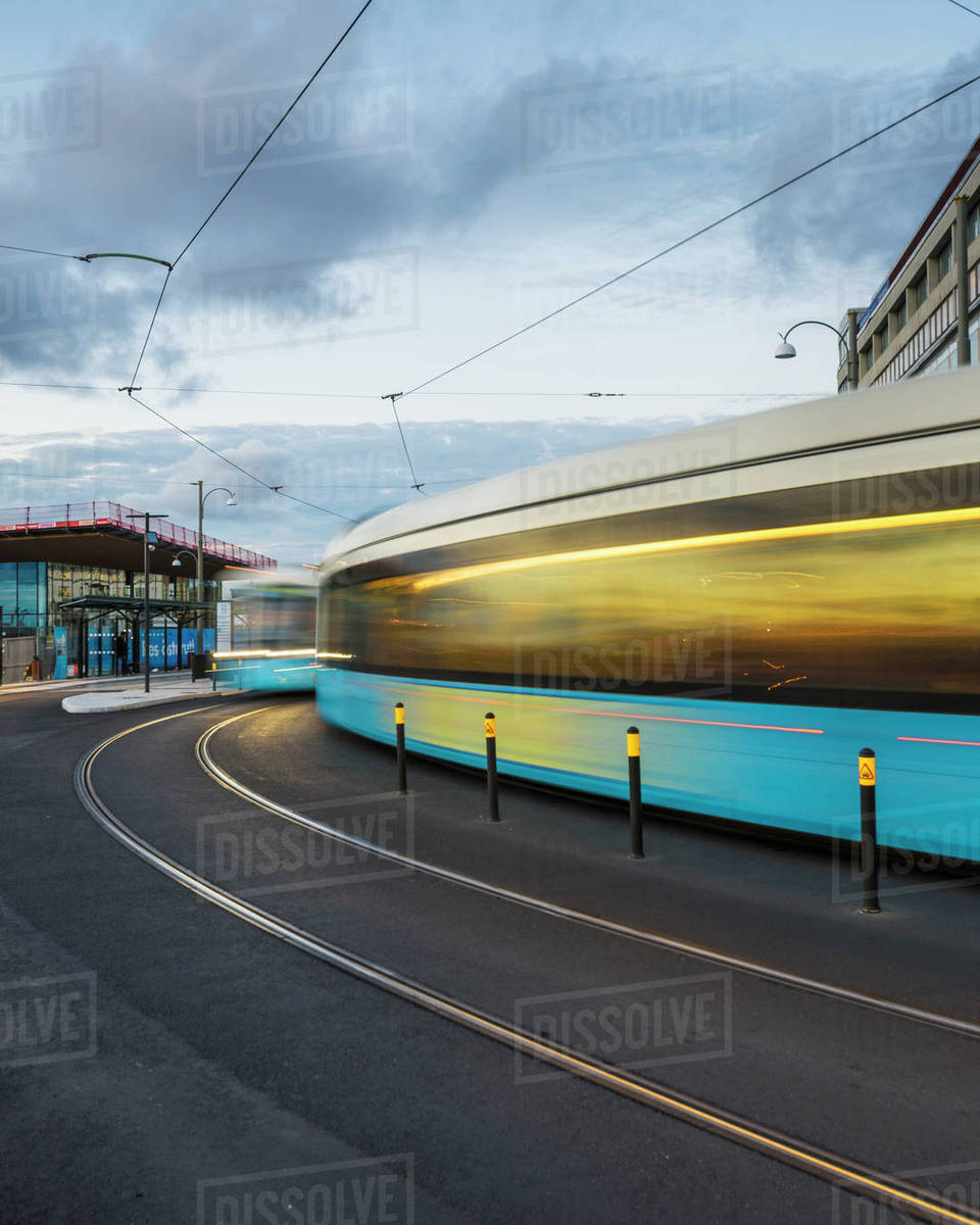 Trams in city - Royalty-free Stock Photo | Dissolve