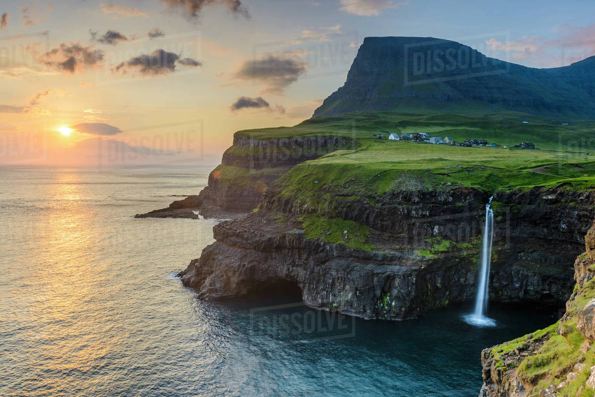 Seaside cliffs at sunset - Stock Photo - Dissolve