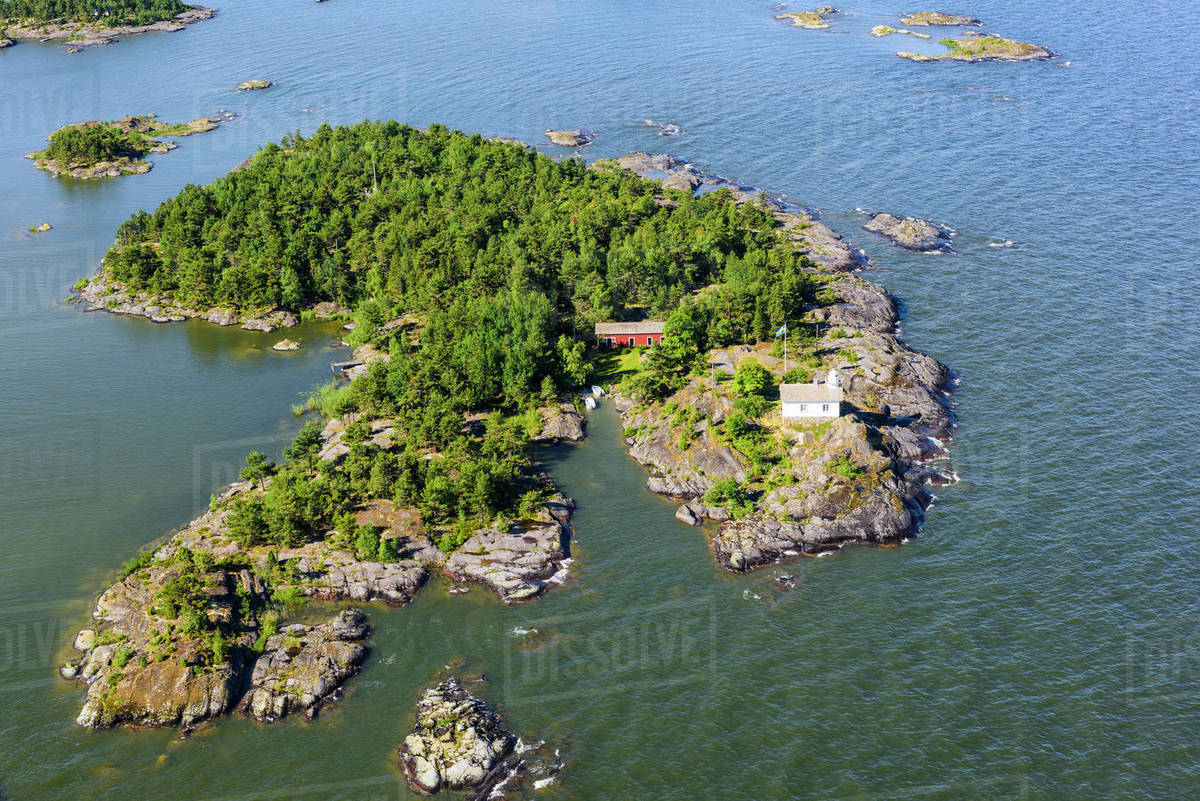 Aerial view of island - Royalty-free Stock Photo | Dissolve