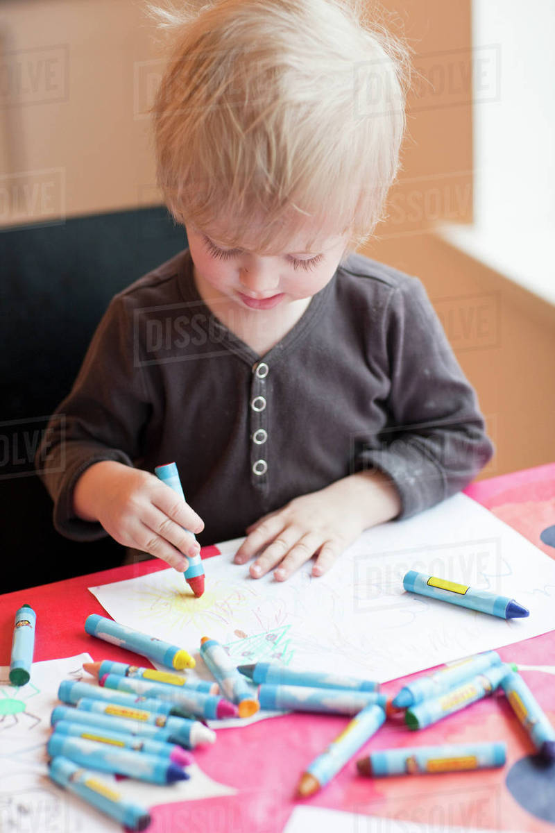 Boy drawing - Royalty-free Stock Photo | Dissolve