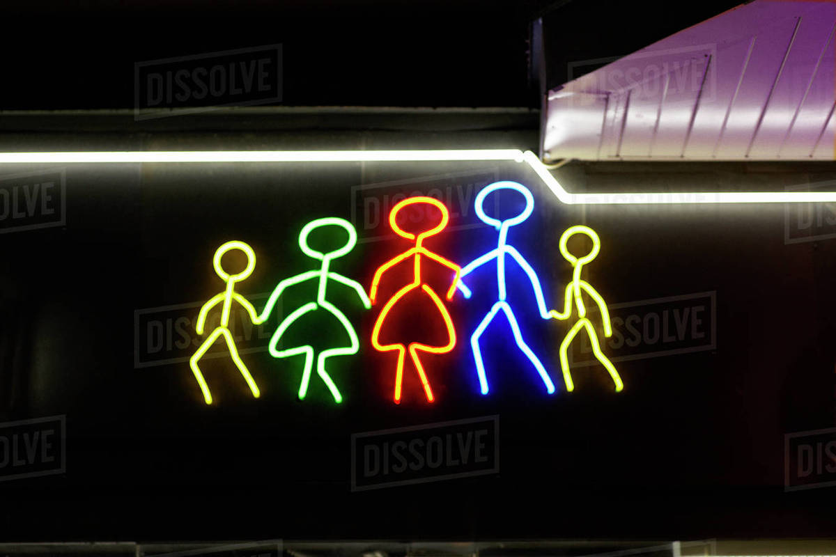 Neon lights people - Stock Photo - Dissolve