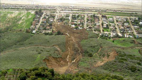 Landslide Homes Workers Destruction. Houses and town destroyed after ...