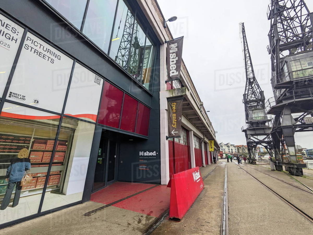 Bristol, UK - Jan 29 2025: Modern exterior of the M Shed museum stands ...