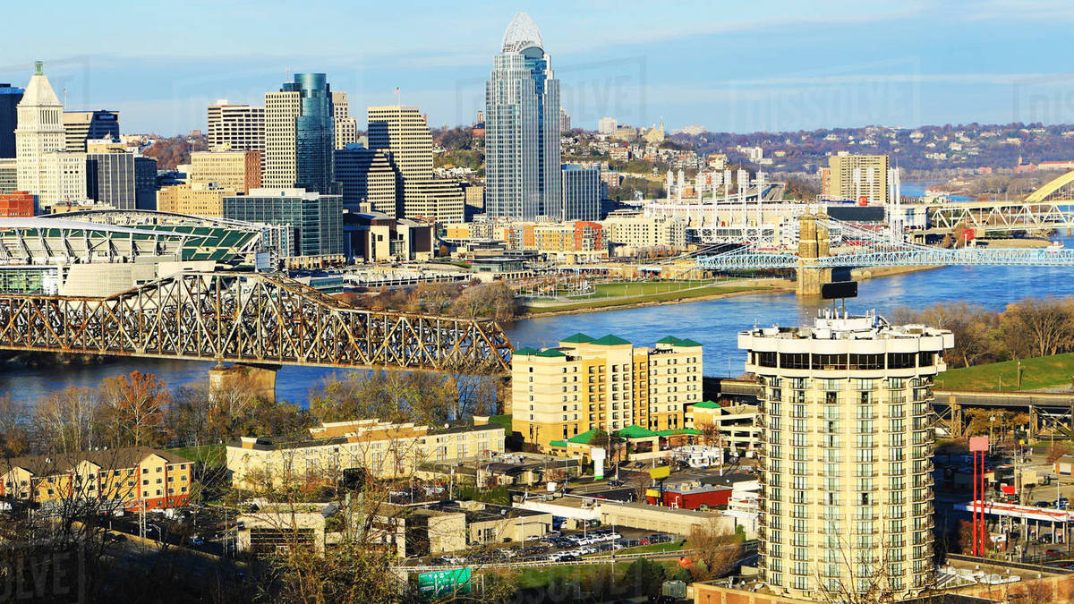 Cincinnati, Ohio city center scene - Royalty-free Stock Photo | Dissolve