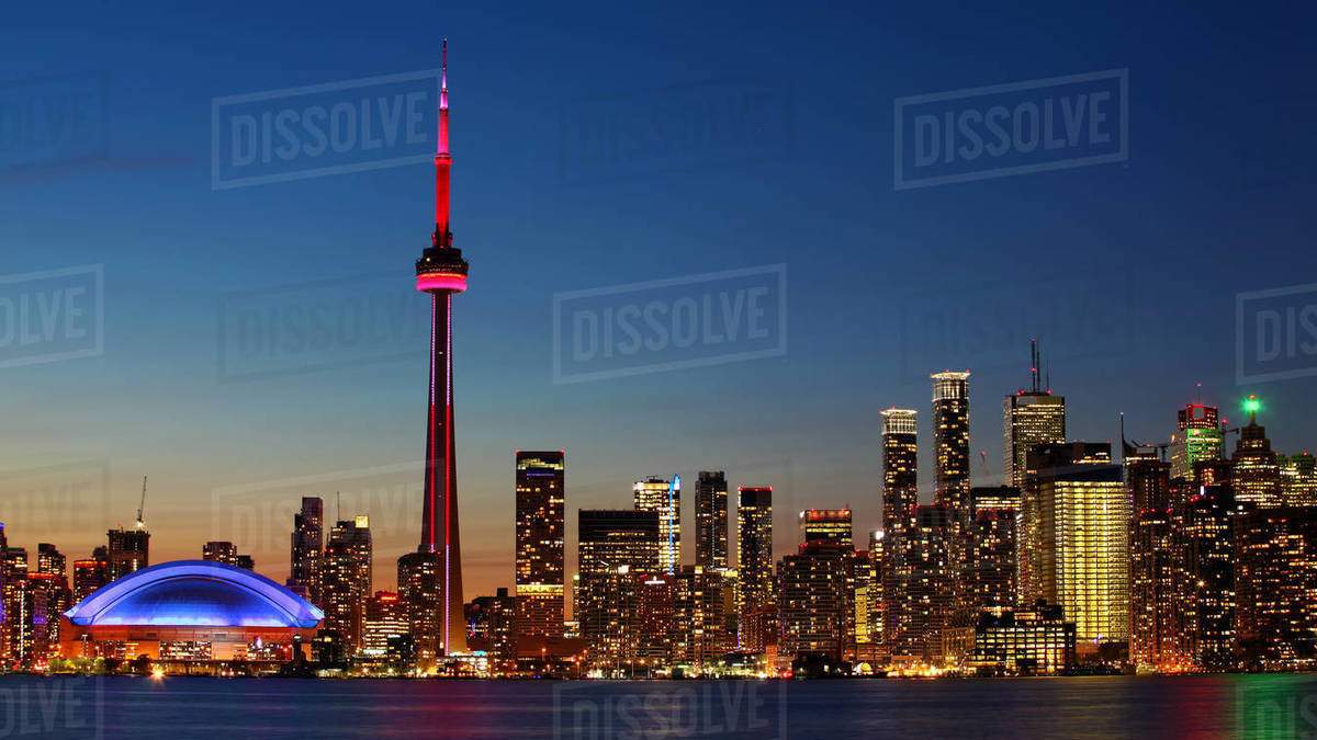 Downtown Toronto, Canada city center at sunset - Stock Photo - Dissolve